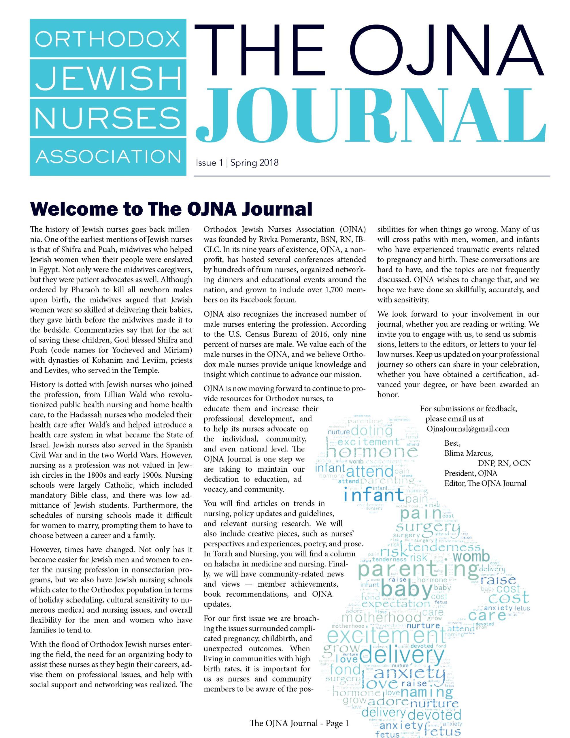 The OJNA Journal – Orthodox Jewish Nurses Association